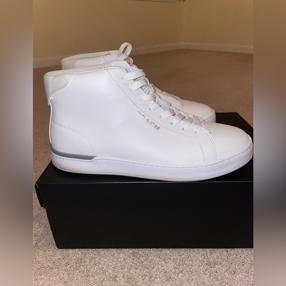 Coach | Shoes | Coach White Mens High Top Sneaker Size 95 | Poshmark